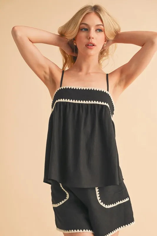 Bali Rickrack Trim Cami - Bohemian & Stylish – Soulshine Design